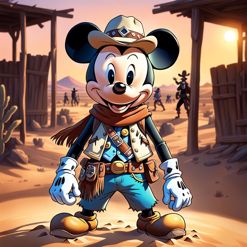 Mickey in the Far West - AI Generated Artwork - NightCafe Creator