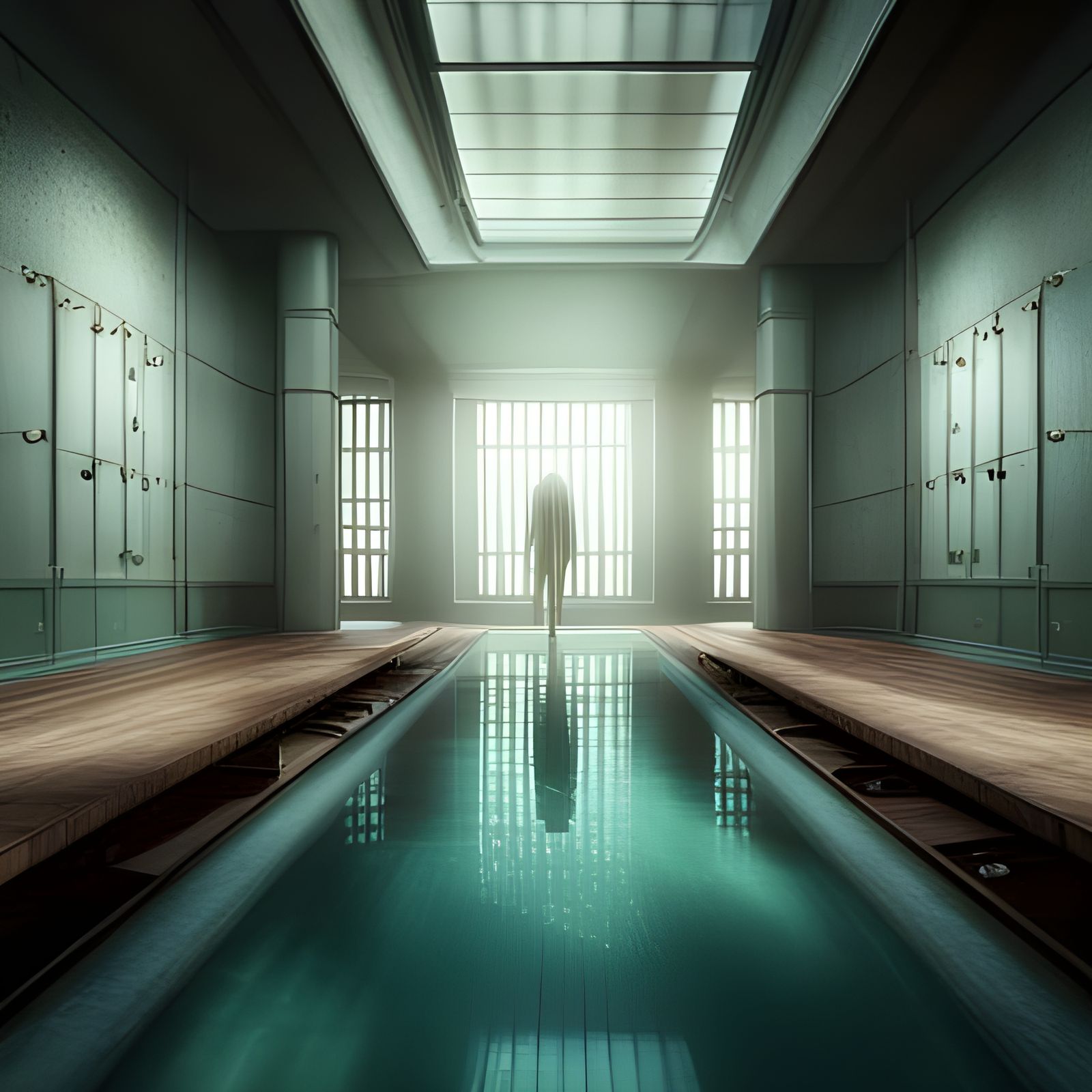 Creepy swimming pool - AI Generated Artwork - NightCafe Creator