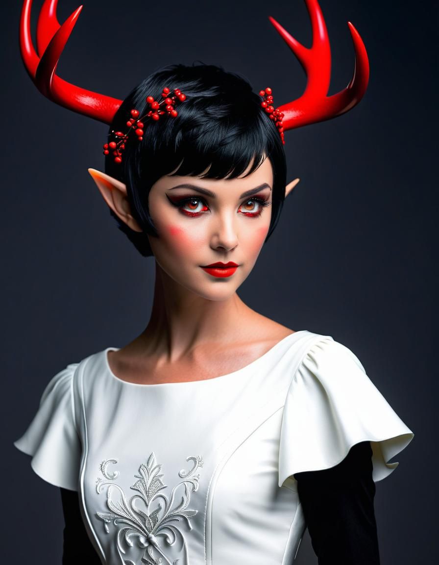 Backdoor with Mistletoe Hair Ornaments - AI Generated Artwork ...