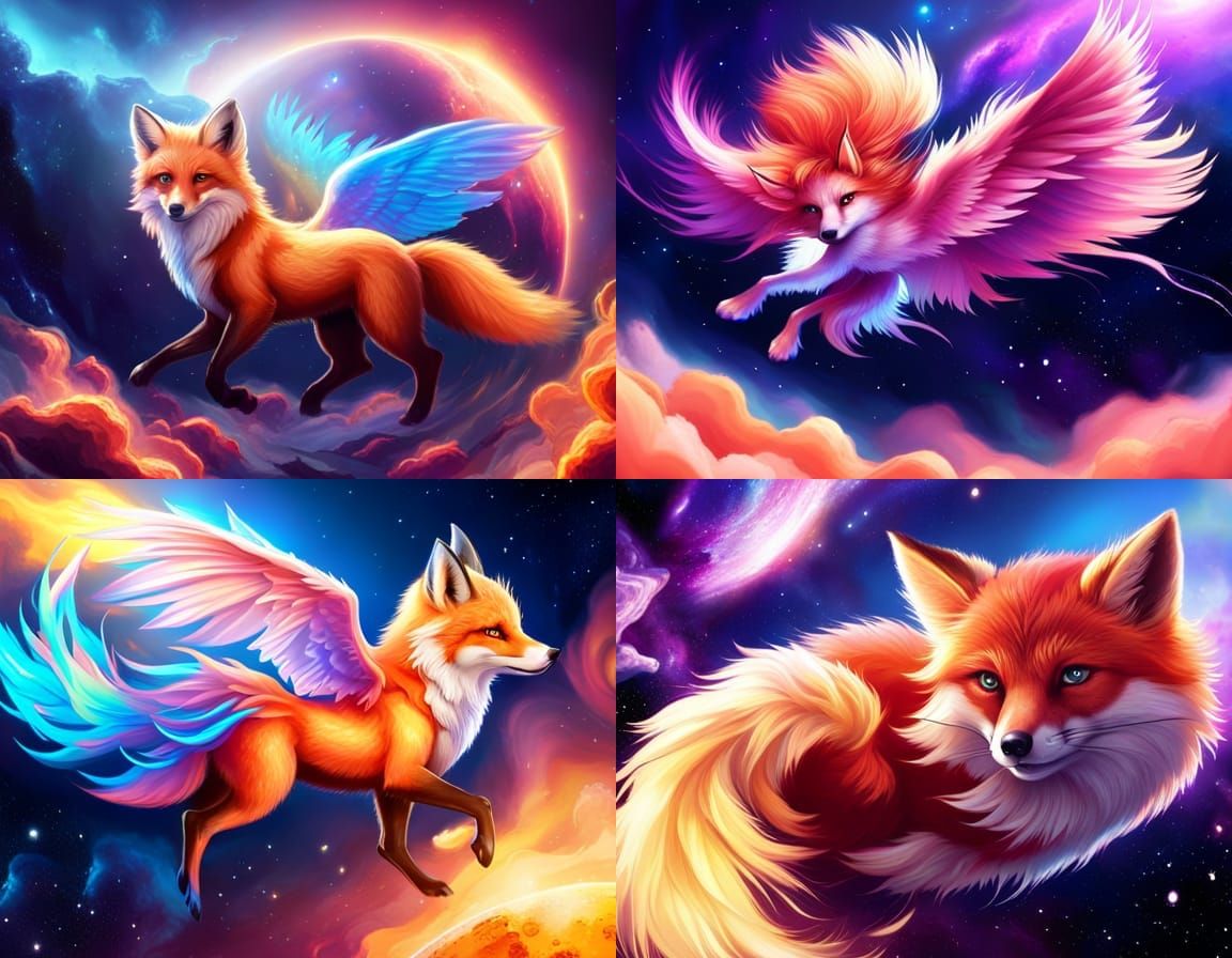 Nothing much, just space foxes - AI Generated Artwork - NightCafe Creator