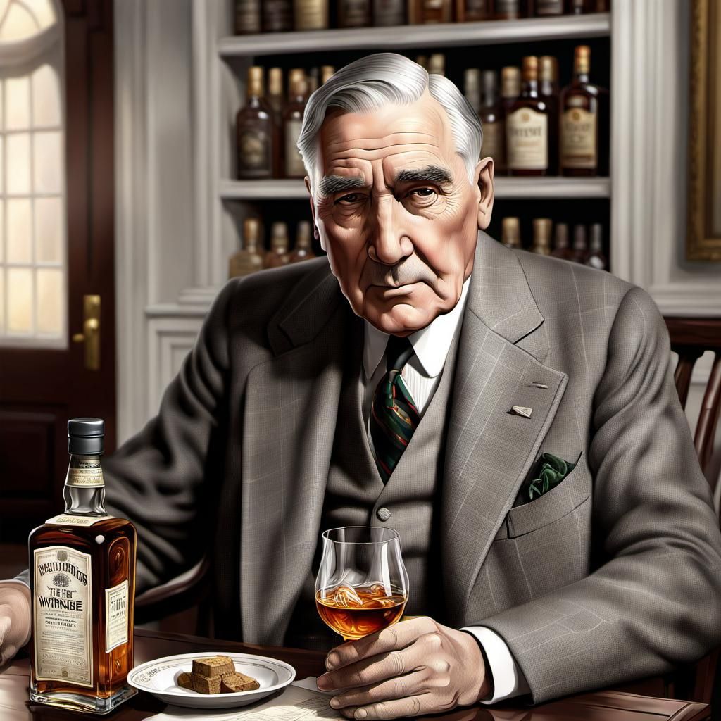 In the white house, Warren Harding drink whisky - AI Generated Artwork ...