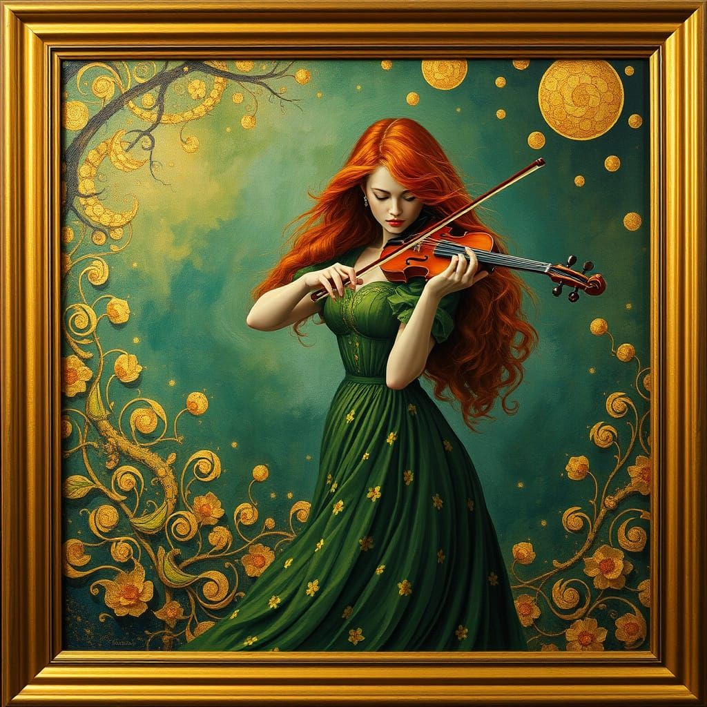 The portrait... - Surreal Irish Goddess Plays Fiddle in Drea...