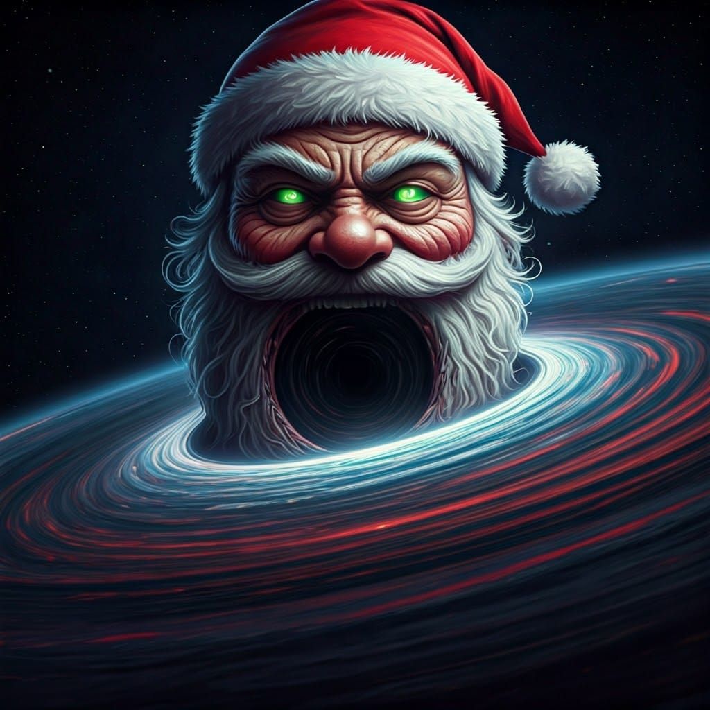 Evil Santa Claus Consumes Earth in Twisted, Cosmic... - AI Art