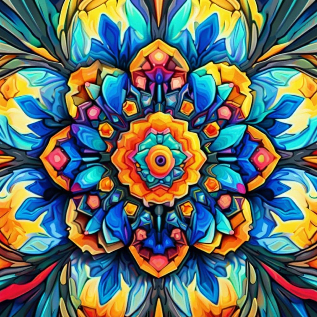 kaleidoscope beaded radial designs intricate detail, 8k resolution ...