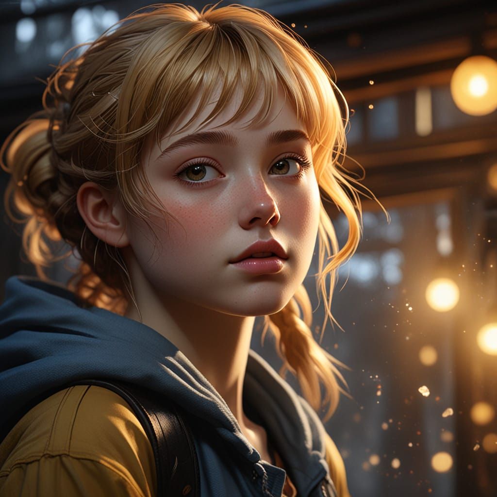 Rema - Charm - Charming Anime Woman in Ethereal Golden Ligh...