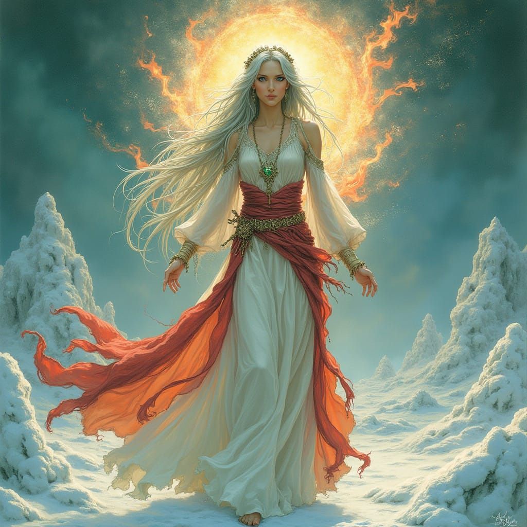 Goddess of ice and fire - Regal Goddess Empowered by Element...