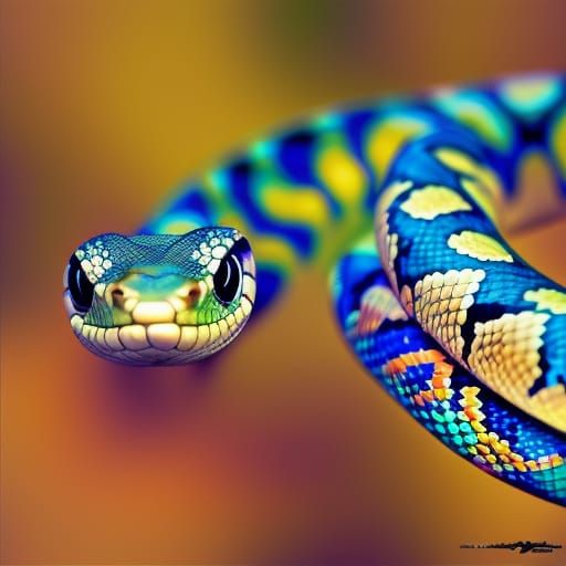 Blue Snake - AI Generated Artwork - NightCafe Creator