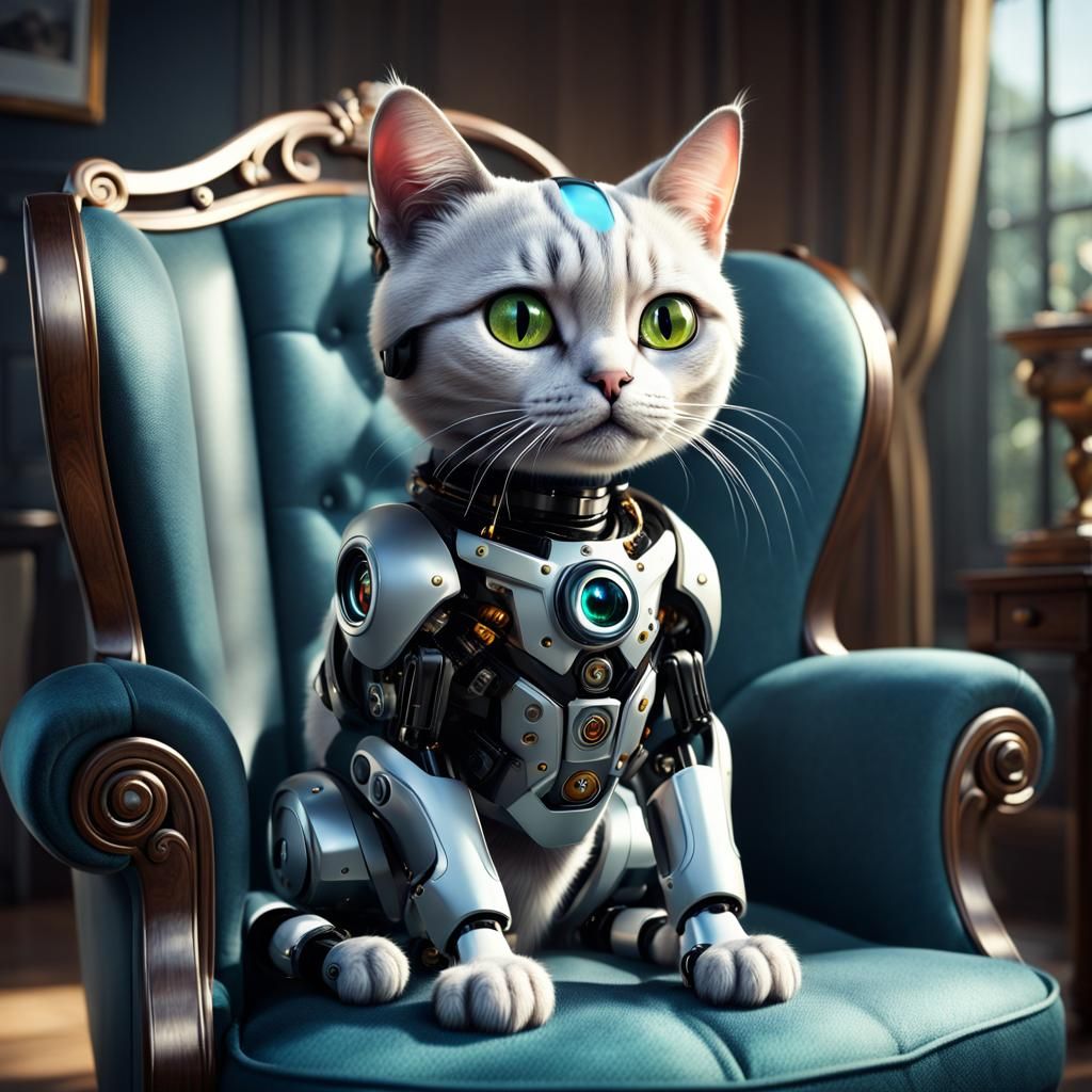 Cyborg cat - AI Generated Artwork - NightCafe Creator