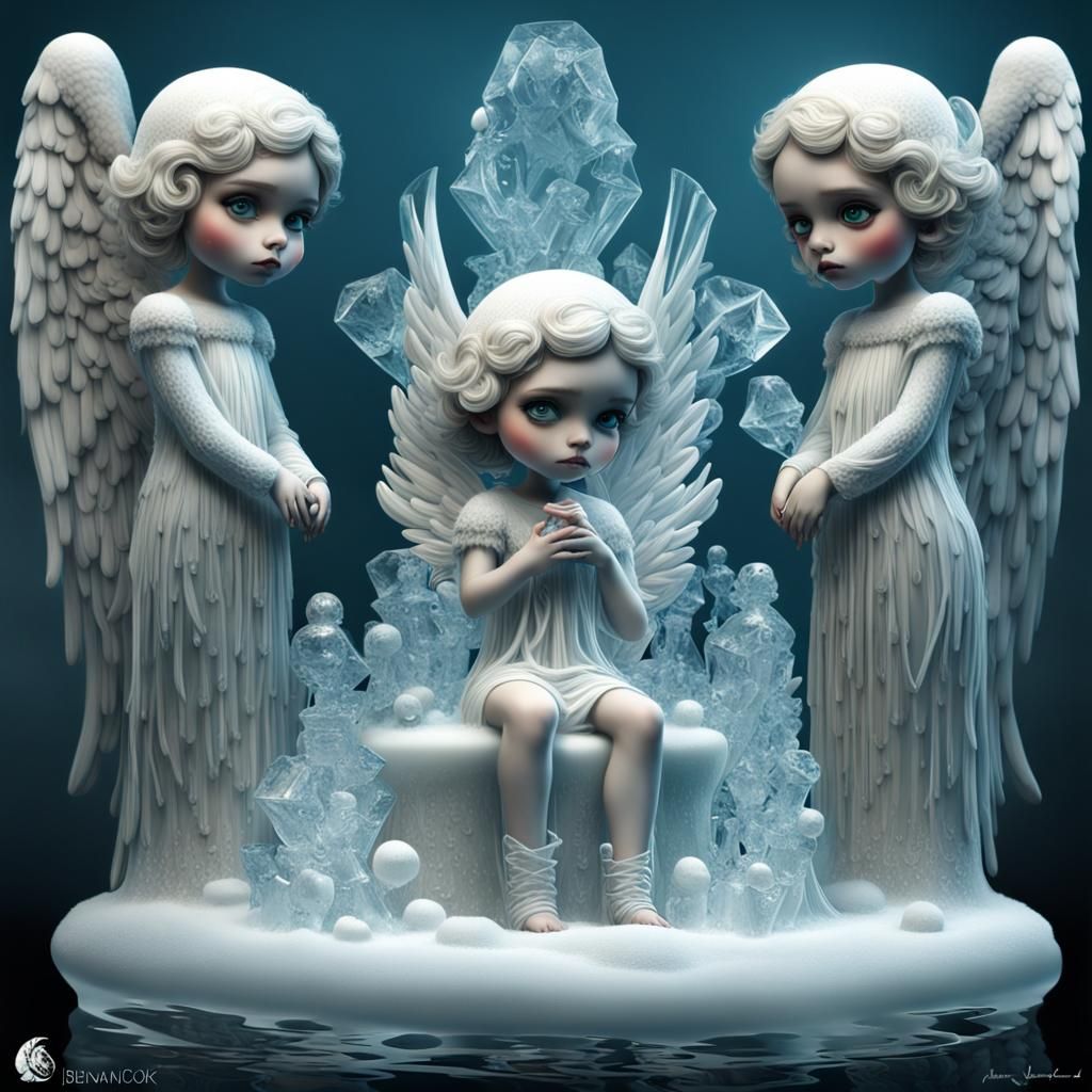Ice angels - AI Generated Artwork - NightCafe Creator