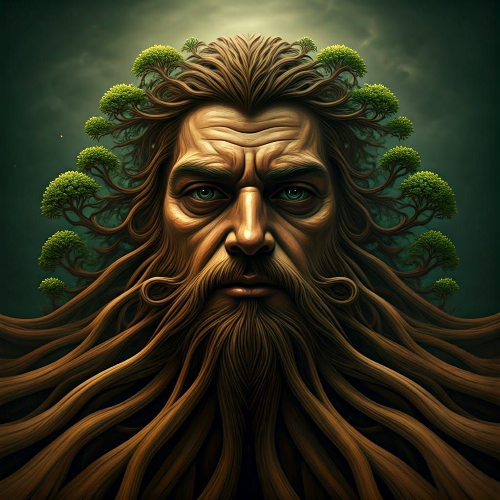 Image of Wood in the shape of a mythical wood (Male dryad1.9 ...