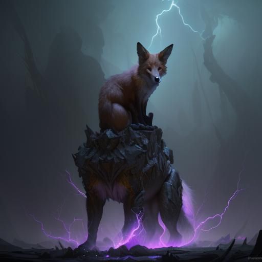 Fox Lightning - AI Generated Artwork - NightCafe Creator