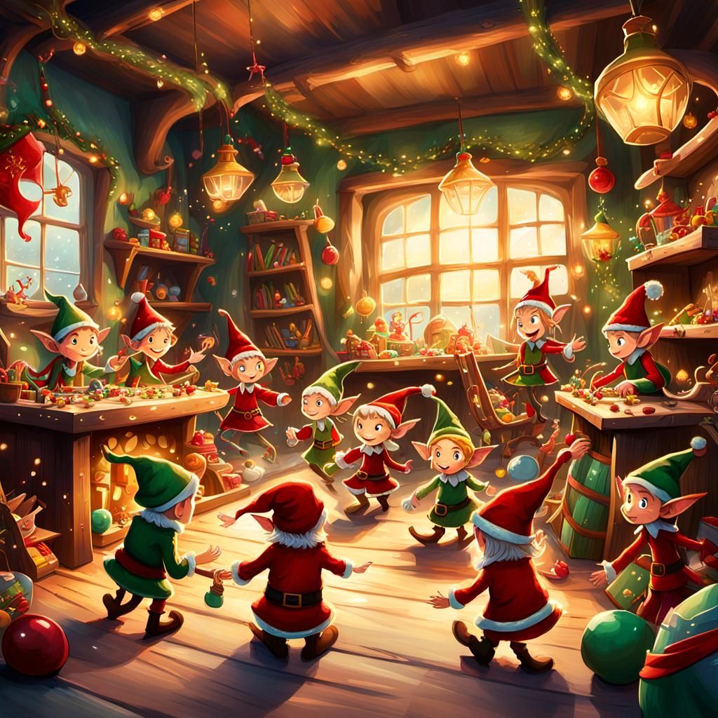 Elf Rebellion: Elves breaking free from Santa’s workshop, causing chaos ...