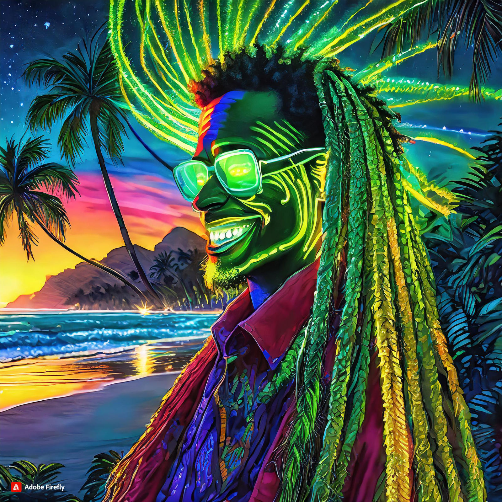Neon Rasta Man - AI Generated Artwork - NightCafe Creator