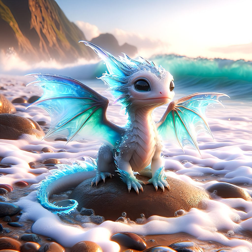 Baby Water Dragon - AI Generated Artwork - NightCafe Creator