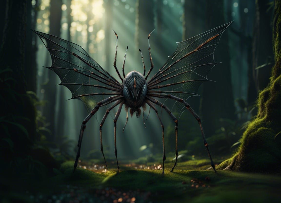 Winged Spider - AI Generated Artwork - NightCafe Creator