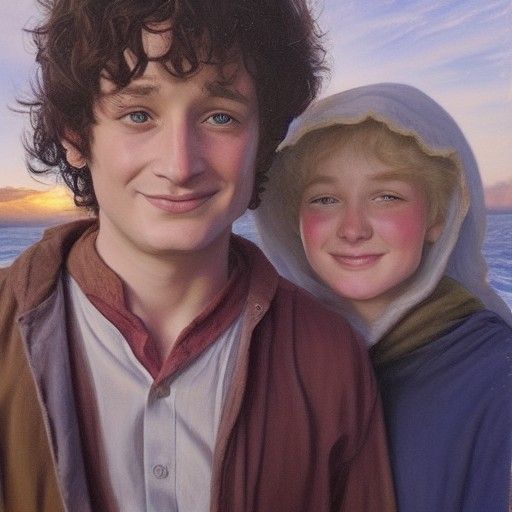 Frodo and Sam on Honeymoon - AI Generated Artwork - NightCafe Creator