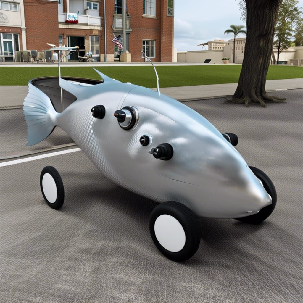 The bipedal Fish car - AI Generated Artwork - NightCafe Creator