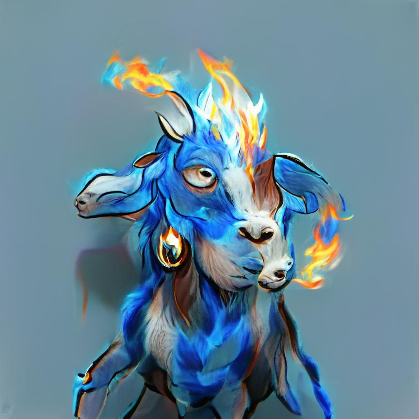 BLUE FIRE GOAT - AI Generated Artwork - NightCafe Creator
