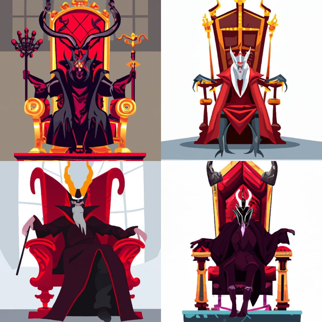 Eldritch demon blood king sitting in throne dark academia - AI ...