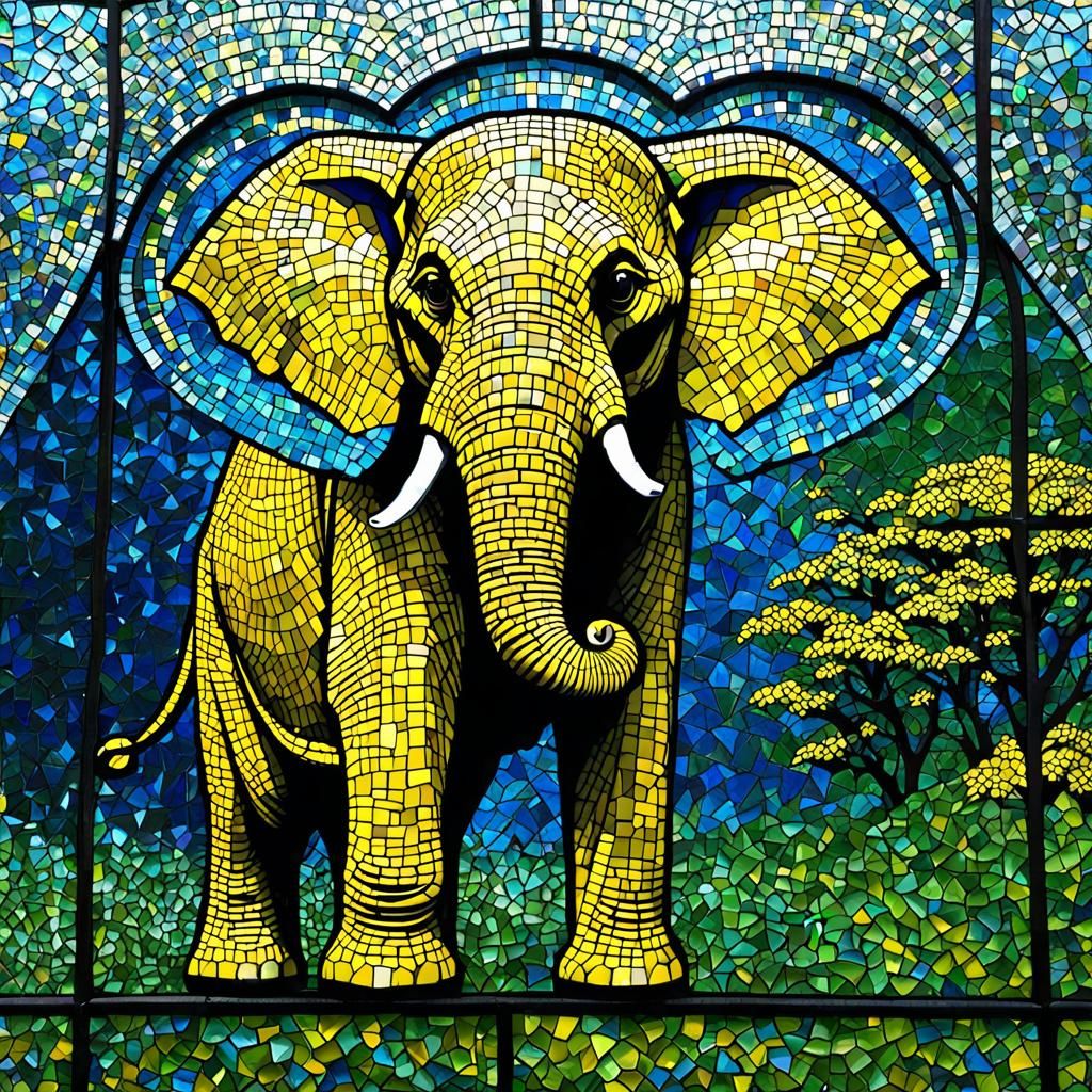 The symbolic yellow elephant - AI Generated Artwork - NightCafe Creator