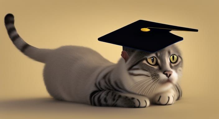 A american student cat graduate - AI Generated Artwork - NightCafe Creator