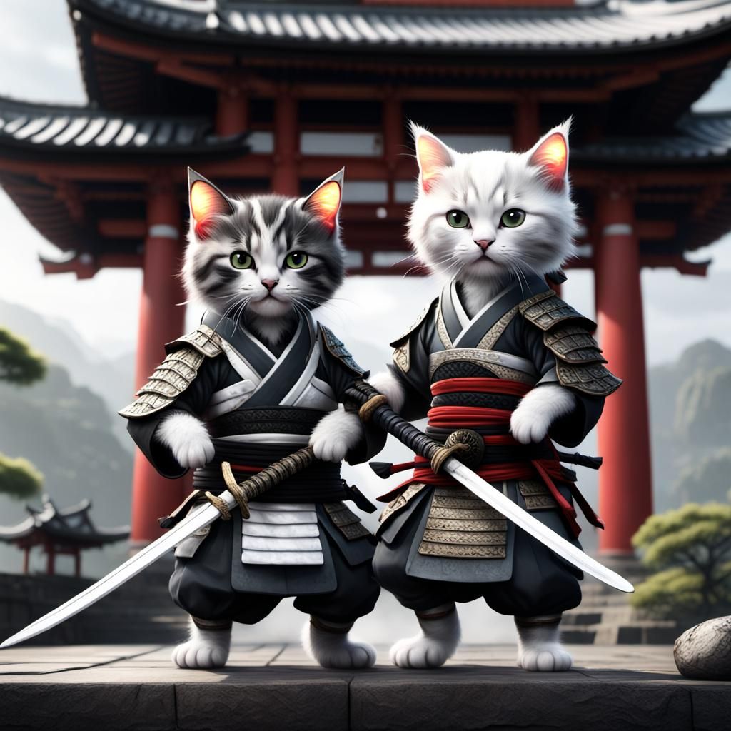 Kitten Samurai - AI Generated Artwork - NightCafe Creator