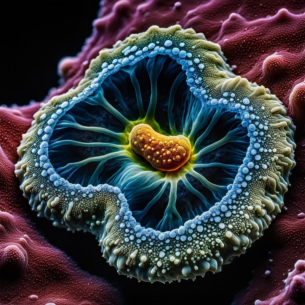 Close up, National geographic style photograph of an amoeba, amorphous ...
