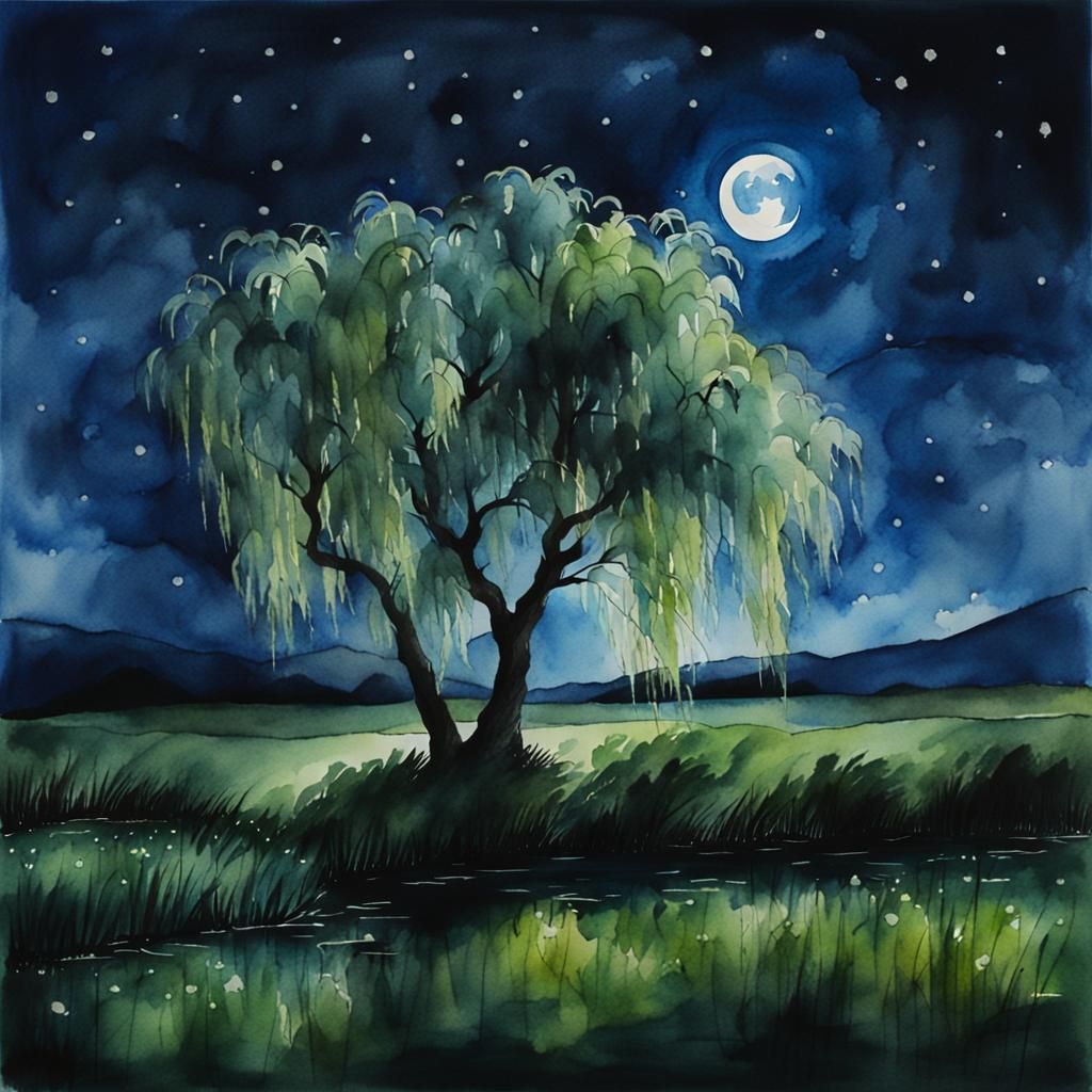 Willow Moon - AI Generated Artwork - NightCafe Creator