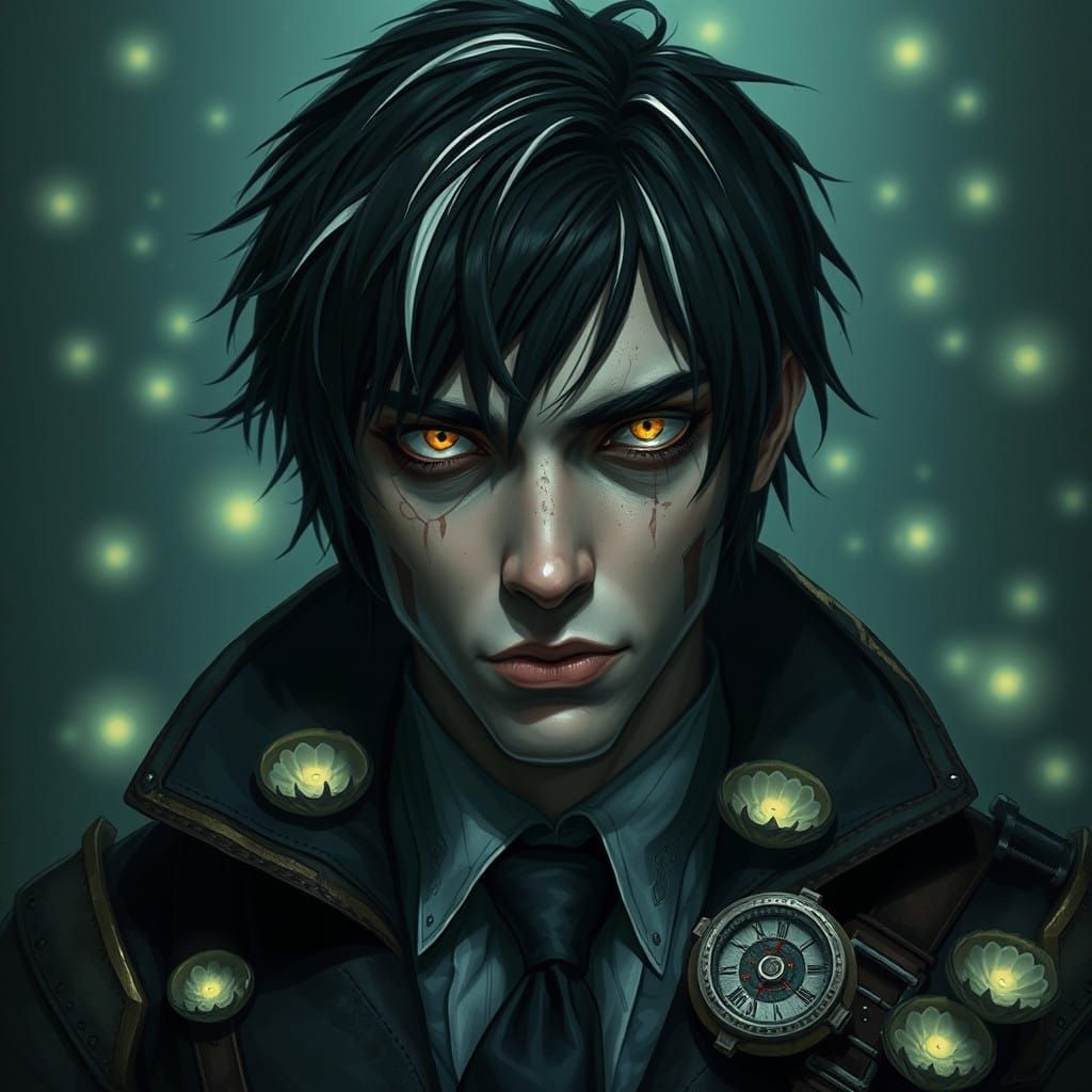 Vali Ravenclaw as a male BioShock Character with black and white hair ...
