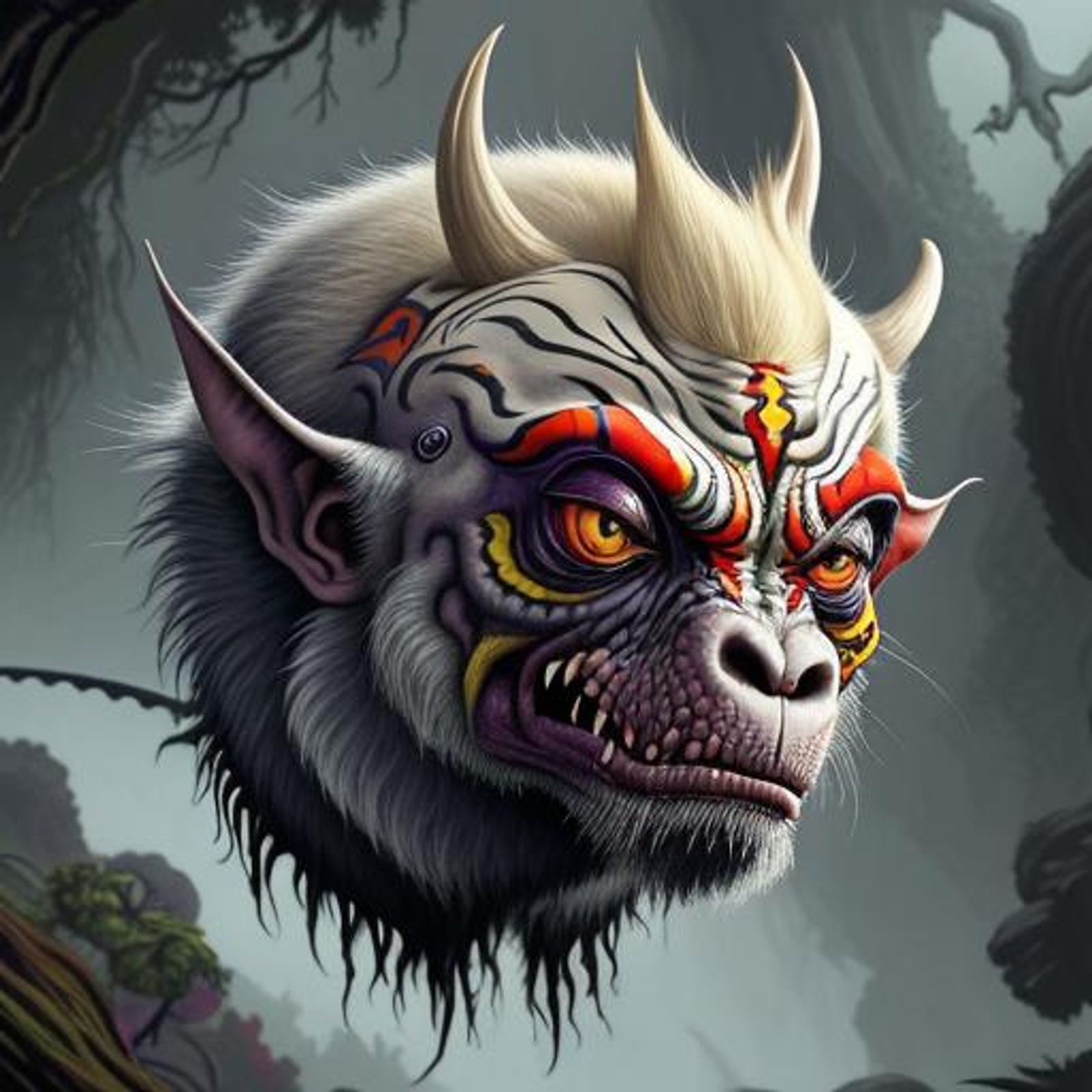 Tattooed albino contortionist hippy freak, colorful, created by the ...