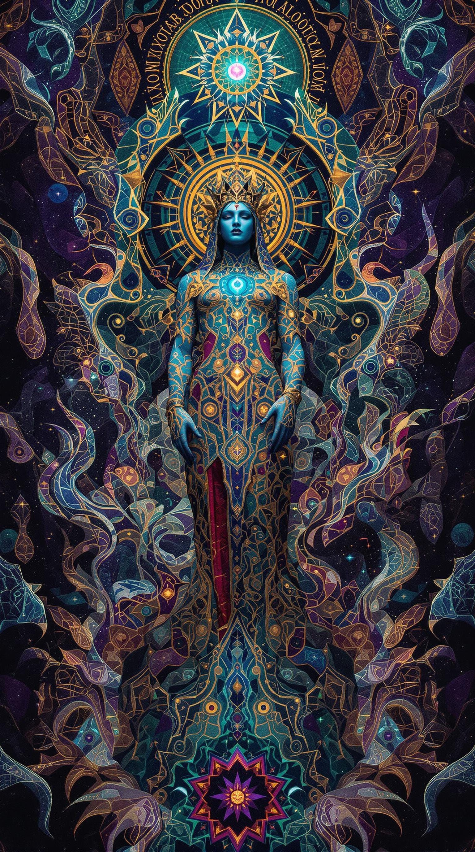 Yaldabaoth Portrait in Psychedelic Megastructure - AI Art