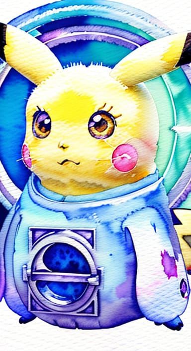 Pikachu Cinnamoroll Minion - Lady Pikachu in Elegant Waterco...