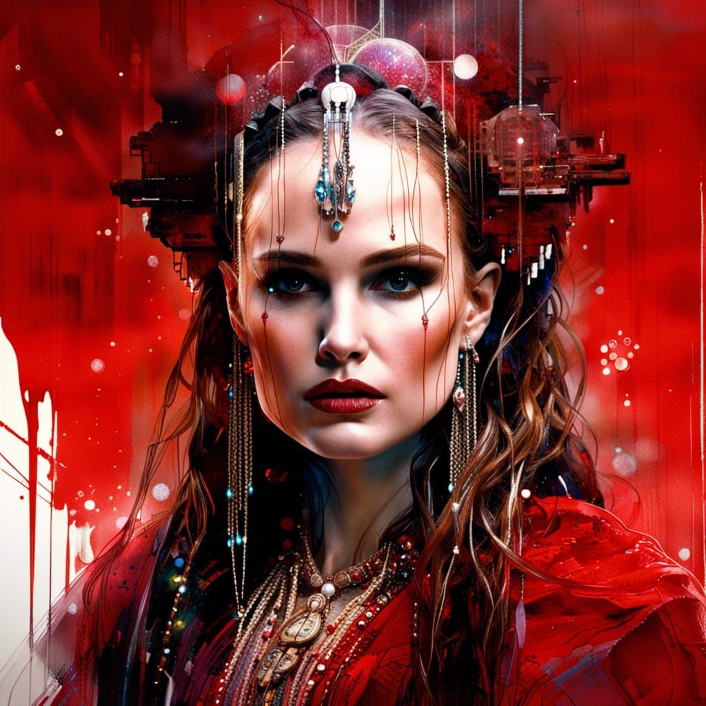 Amidala, full makeup with red lips - AI Generated Artwork - NightCafe ...