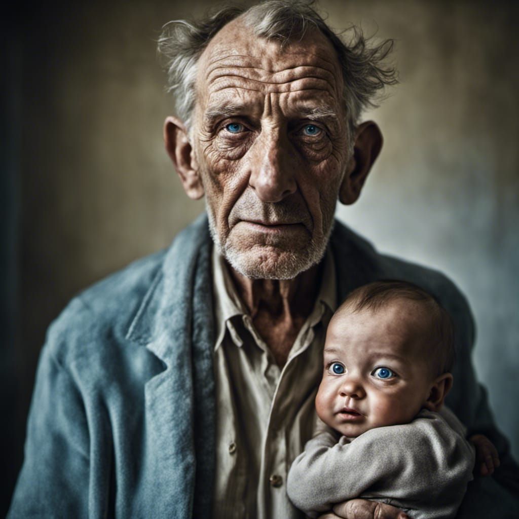 old man with a baby 2 - AI Generated Artwork - NightCafe Creator