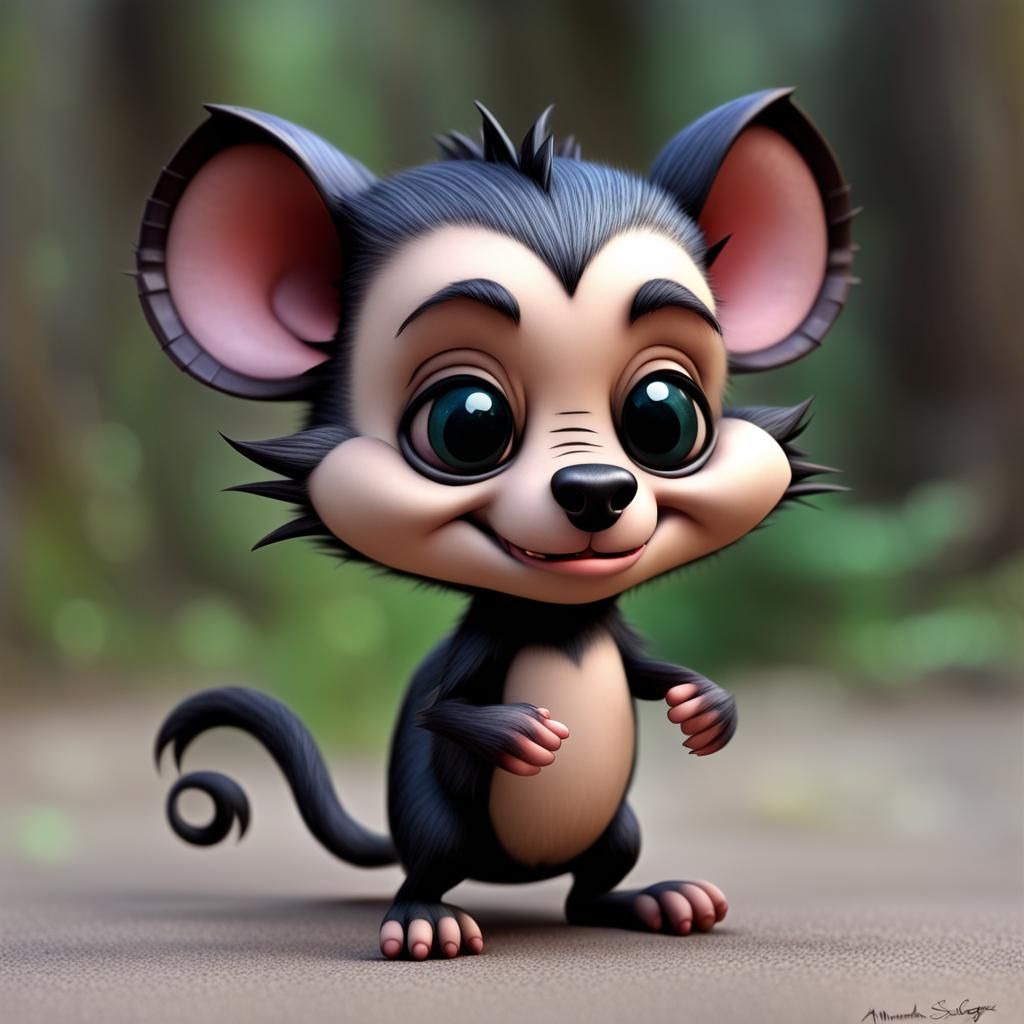 cute, chibi, Tasmanian Devil , 3d, Tim Burton, Amanda Sage - AI ...