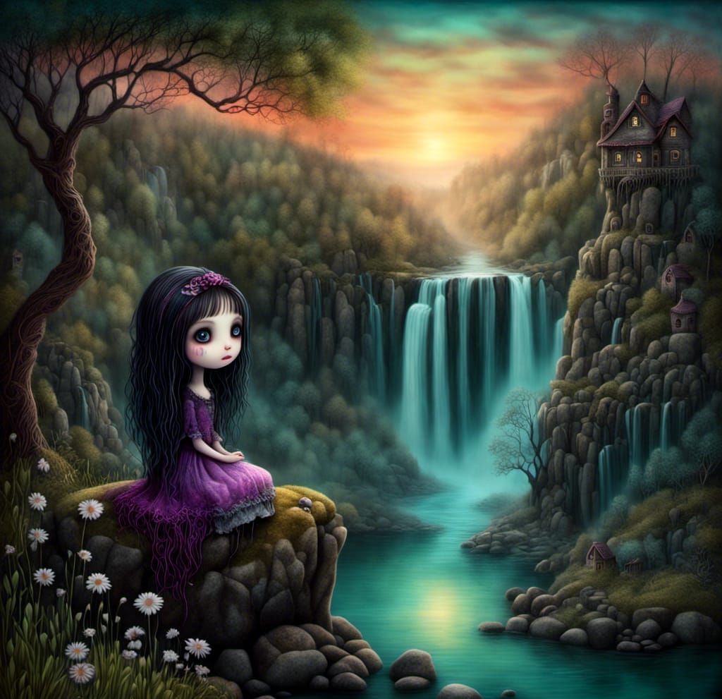 Girl Overlooking Water - AI Generated Artwork - NightCafe Creator