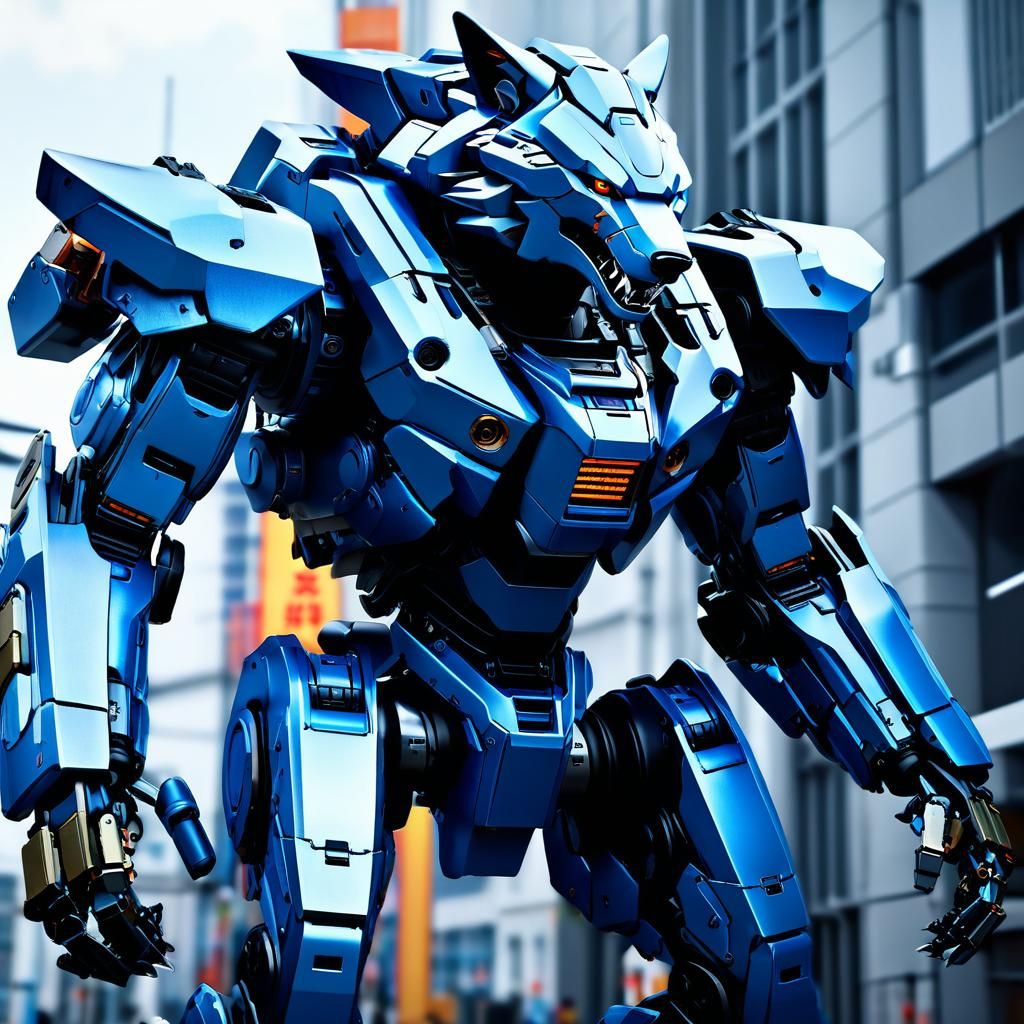anthropomorphic wolf mecha - AI Generated Artwork - NightCafe Creator