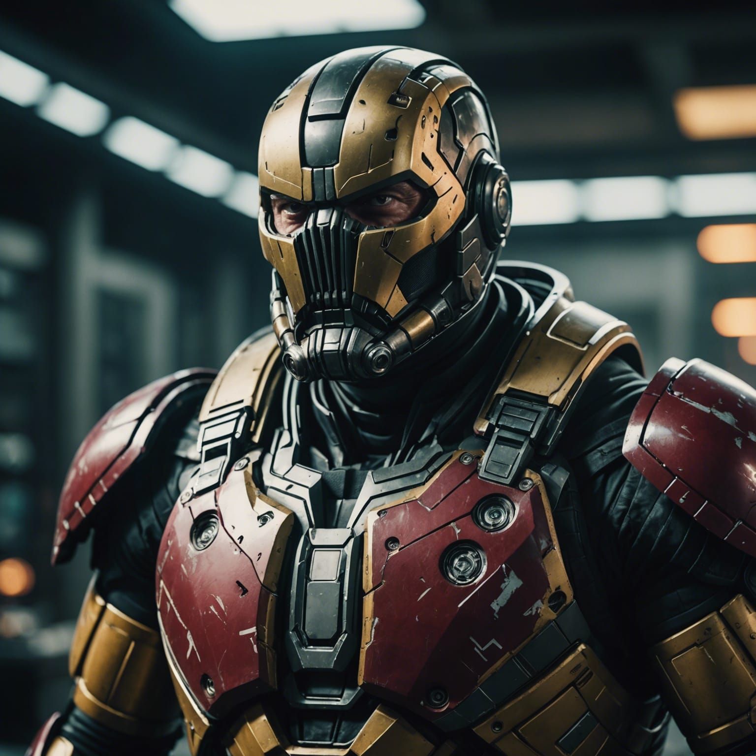 futuristic realistic Bane in Ironman suit 8k full details - AI ...