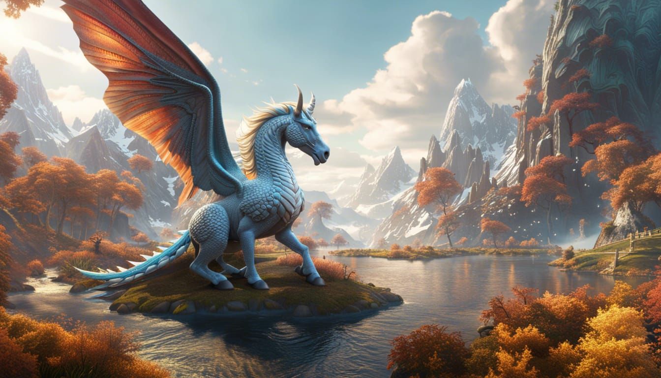 A dragon-unicorn hybrid - AI Generated Artwork - NightCafe Creator
