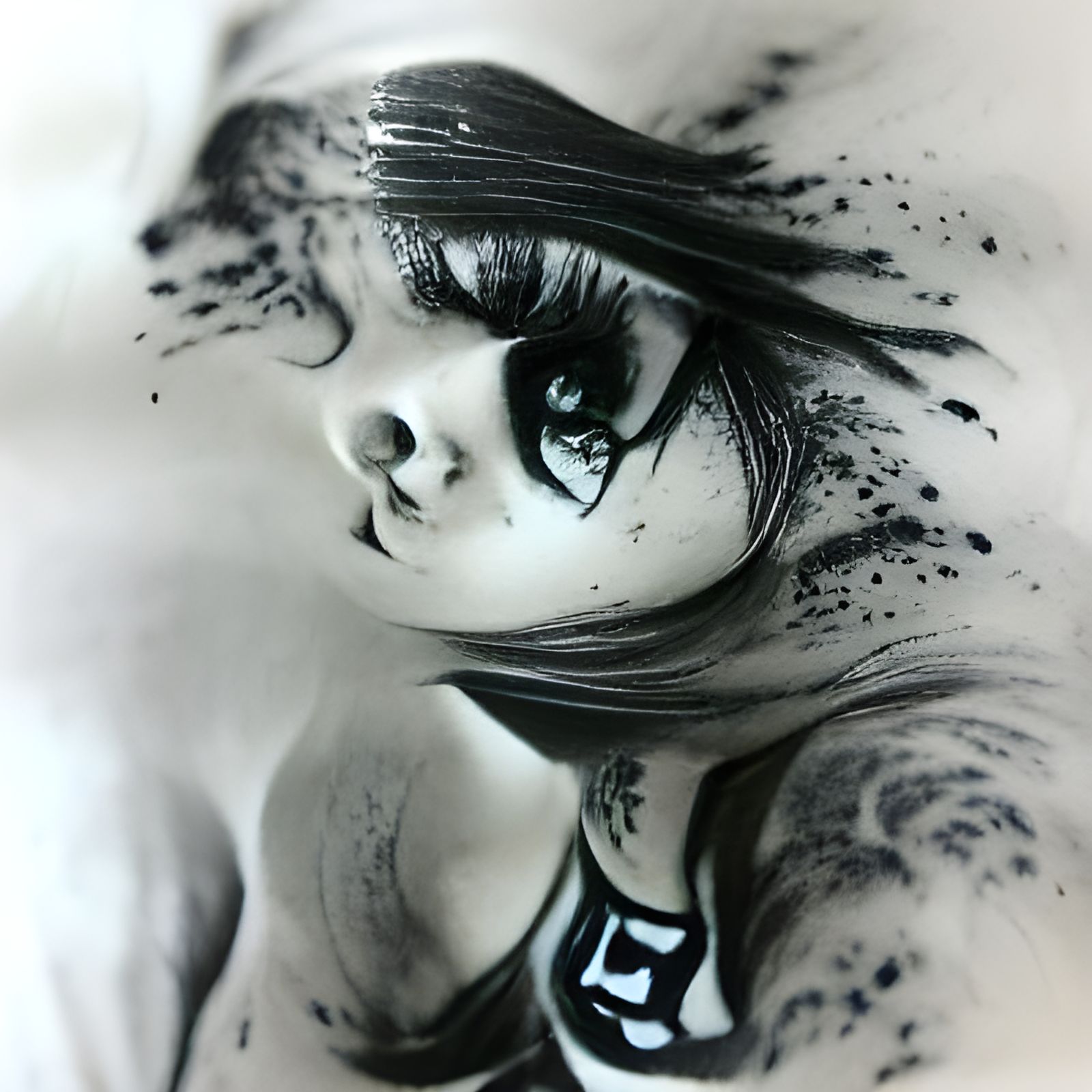 Abstract Ink Girl - AI Generated Artwork - NightCafe Creator