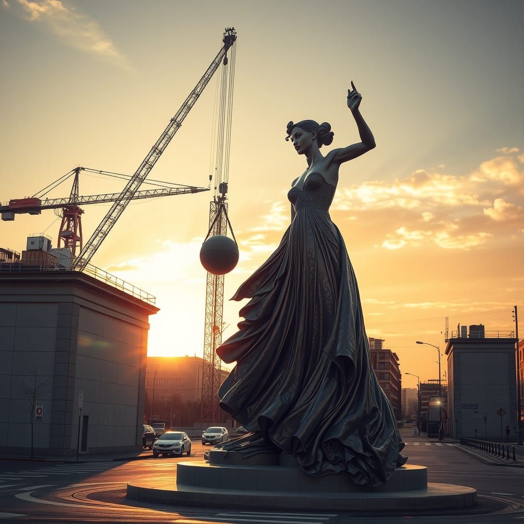 Statue - Elegant Female Figure Sculpture Faces Demolition in...