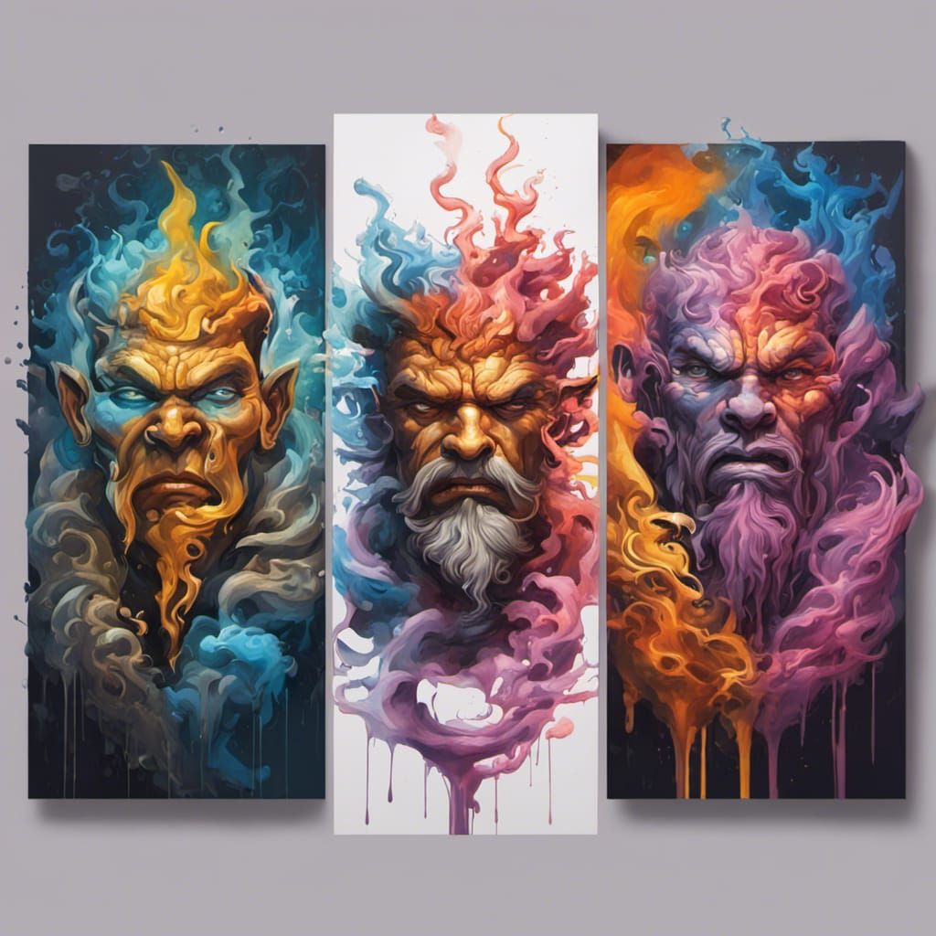 3 element gods - AI Generated Artwork - NightCafe Creator