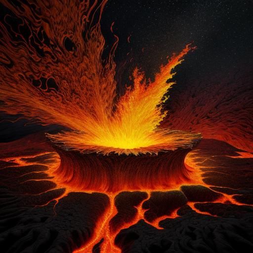a lava erupting volcano - AI Generated Artwork - NightCafe Creator