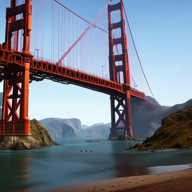 Post-Apocalyptic golden gate bridge 3D Game Cinematic Feel, Epic 3D ...