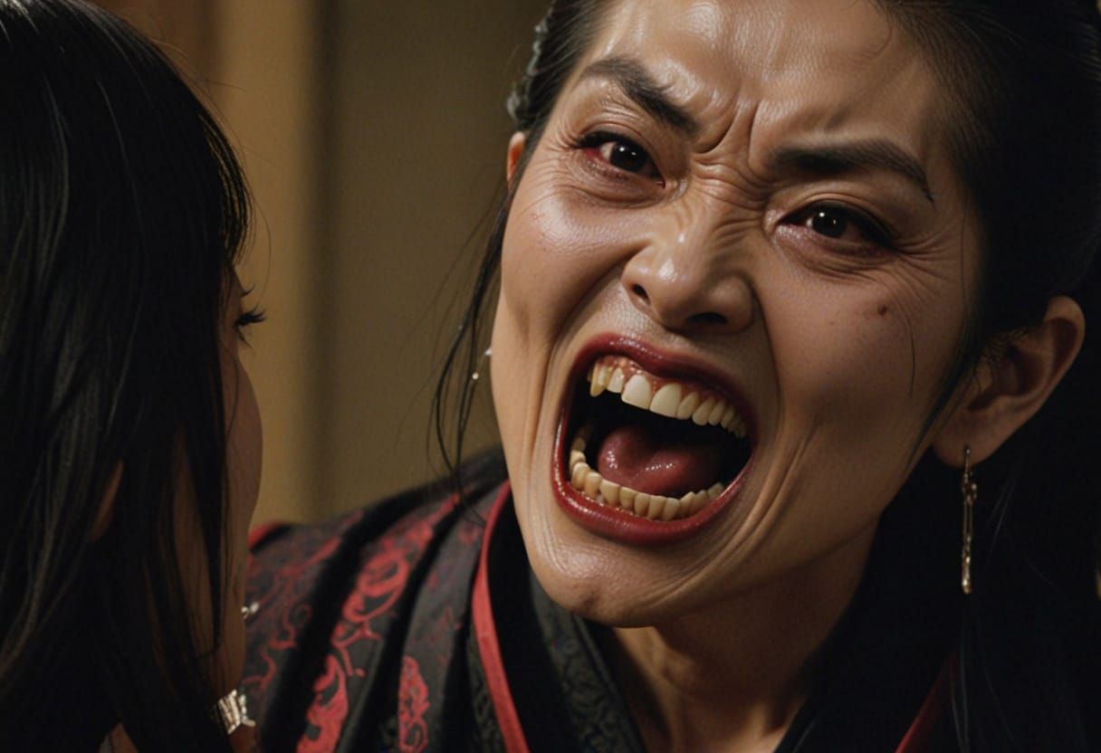 Vampiresses in Traditional Japanese Attire Prepare... - AI Art