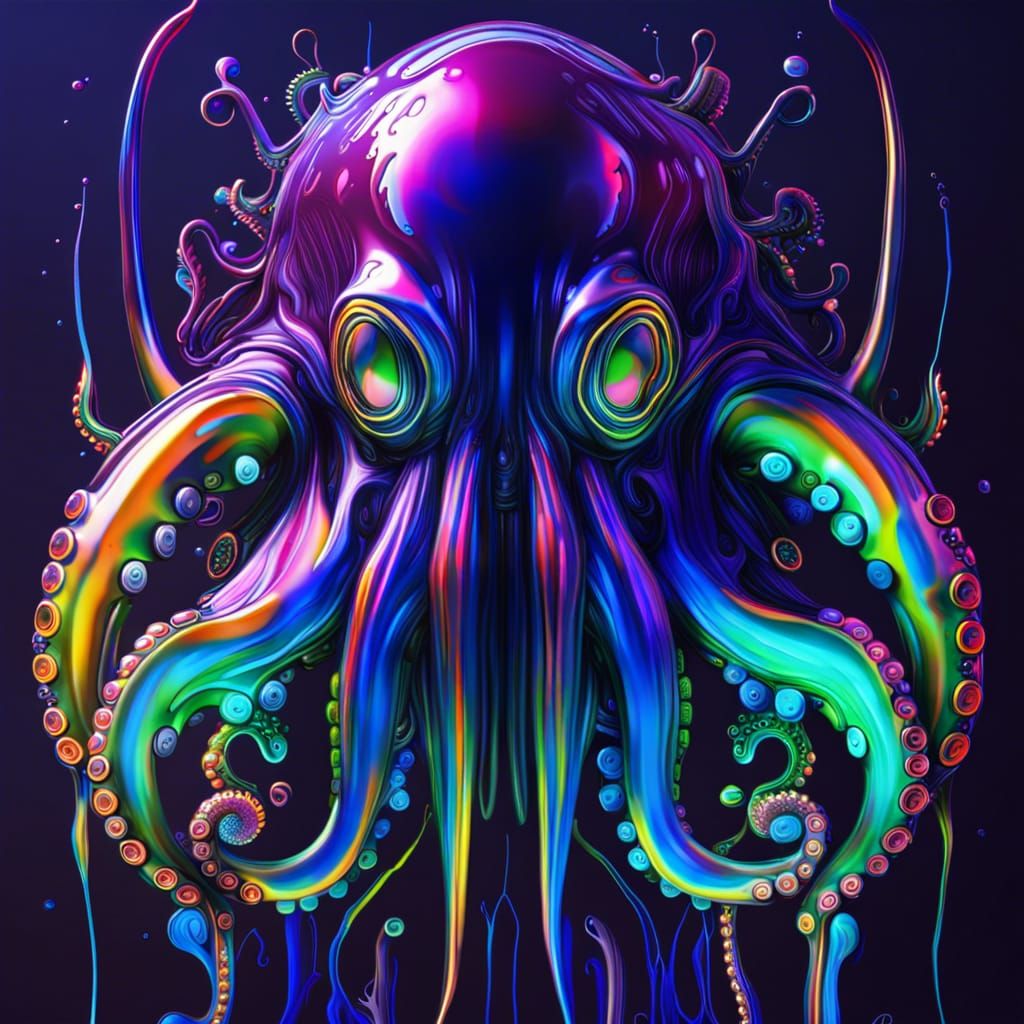 Nanomachine, liquid metal cybernetic octopus - AI Generated Artwork ...