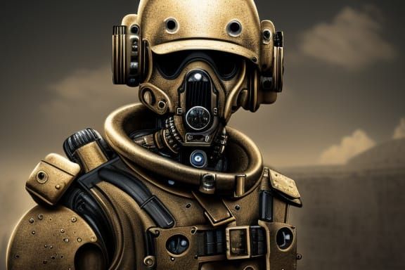 Desert Cyborg Soldier pt. 2 - AI Generated Artwork - NightCafe Creator