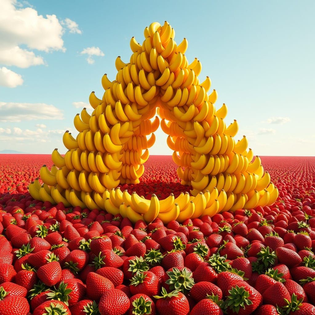 Surrealist Bananas Form M.C. Escher-Inspired Penro... - AI Art