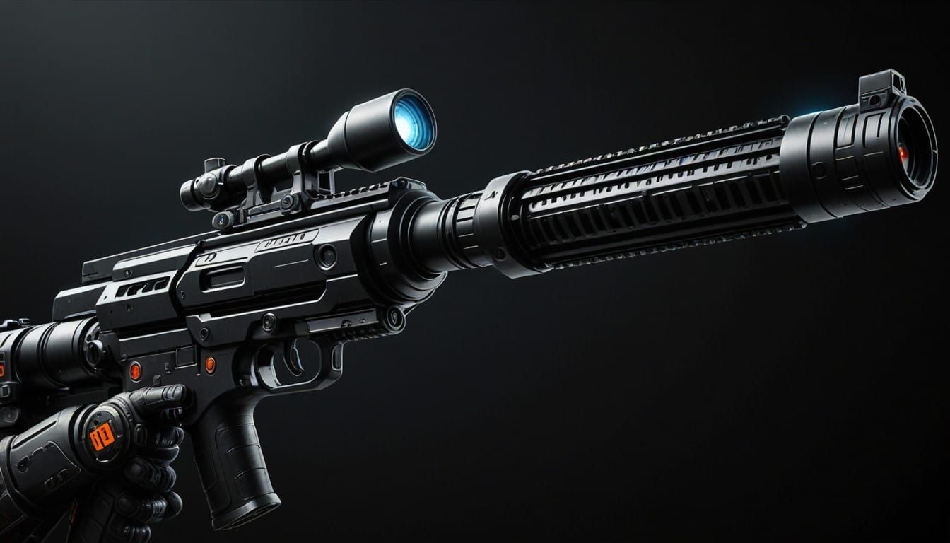 Mini gatling gun is compact yet robust weapon with a sci-fi appearance ...