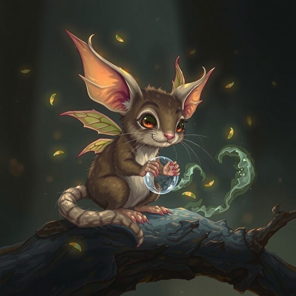 magic, wild fey, chibi neko rodent fey creatures and wisps of arcane ...
